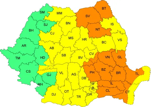 Aproape toata România sub coduri de ploi si vijelii. HARTA Meteo ...