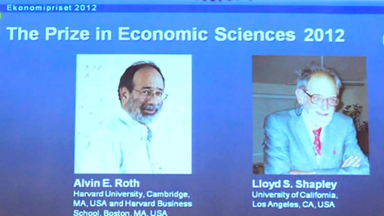 PREMIILE NOBEL 2012: Americanii Alvin Roth şi Lloyd Shapley, laureaţii pentru economie