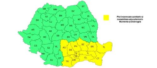 ANM a emis cod portocaliu de furtuni puternice. Județele lovite de ploi ...