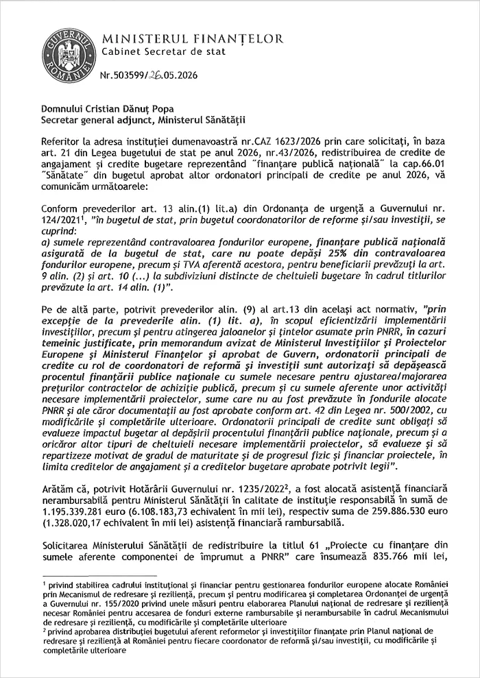 Alexandru Rogobete, mesaj despre finanțarea spitalelor din PNRR și ...